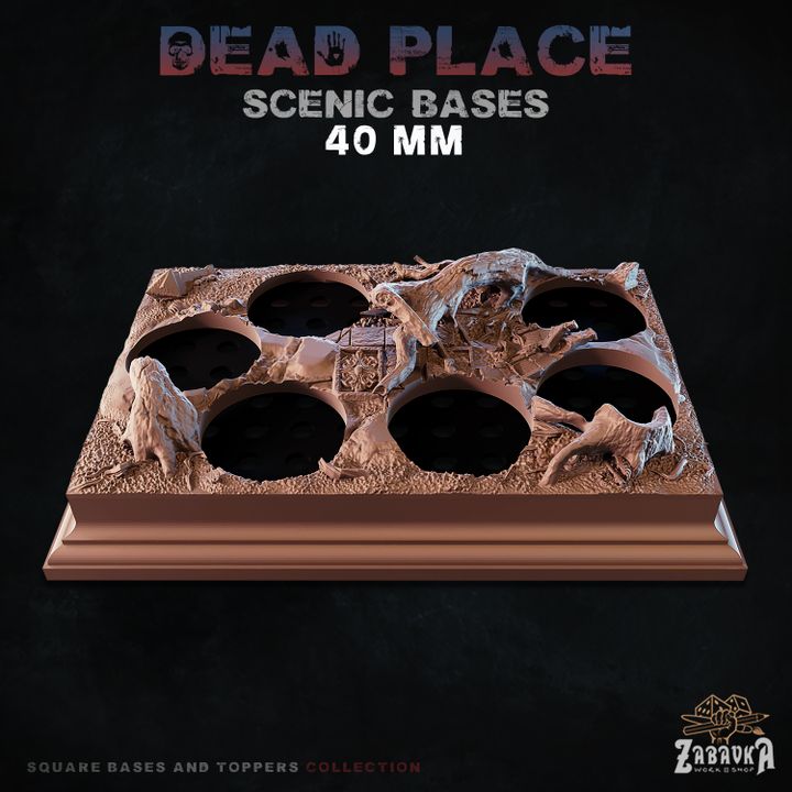 3D Printable Dead Place - Scenic Bases (Small Set) by Zabavka Workshop